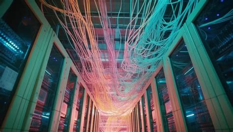 Futuristic Technology Glows In Multi Colored Design Pattern Generated By Ai Stock Illustration