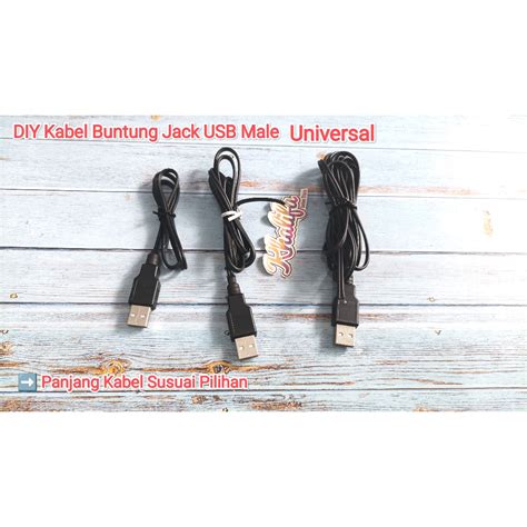 Jual Diy Kabel Cable Panjang Buntung Jack Socket Usb A Male Cowok Dc Universal Dua 2 Jalur Kabel