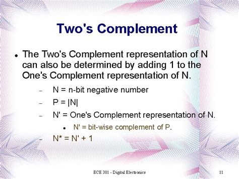Lecture No 5 Ones Complement The Ones Complement Lecture No 5 Ones Complement The Ones Complement