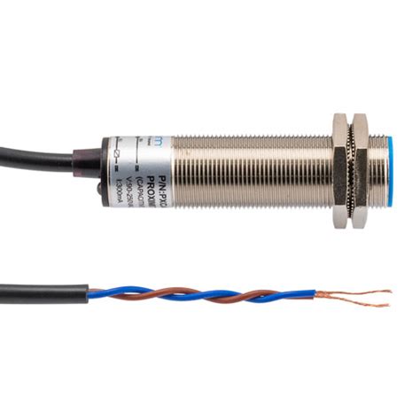 Capacitive Proximity Sensor Cylindrical M18 Shielded Ni Plated Brass Ac 2 Wire Nc Sensing