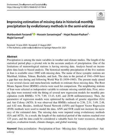 improving estimation of missing data in historical monthly