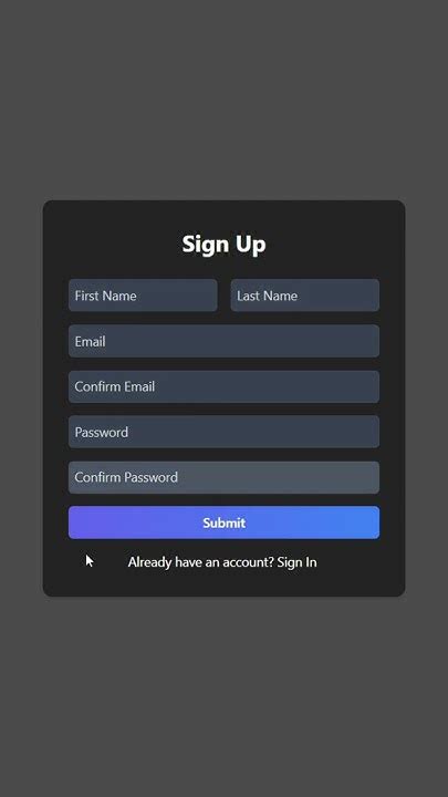 Create Sign Up Form Using React Js And Tailwind Css Youtube