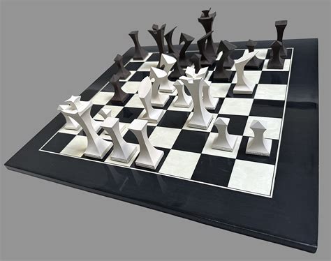 Robert Lander Abstract Ceramic Chess Set