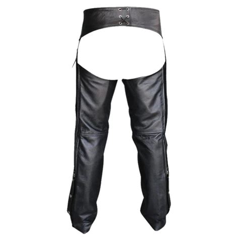 Mack Black Mens Motorcycle Fringe Chaps