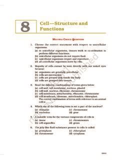 Functions CellStructure And Functions Cell Structure And Pdf PDF PRO