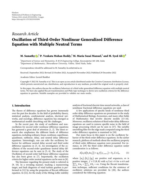 Pdf Oscillation Of Third Order Nonlinear Generalized Difference