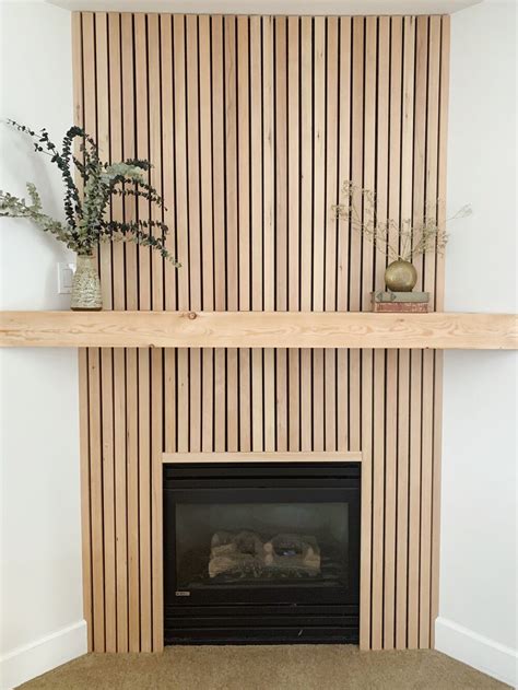 Wood Slat Fireplace Design Ideas