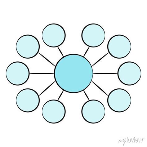 Blue Process Diagram And Hierarchy Chart For Presentation Template Canvas Prints For The Wall