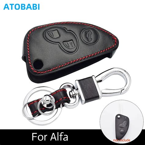 Leather Car Key Case For Alfa Romeo 145 146 147 Spider Gtv Gt 156 166 3