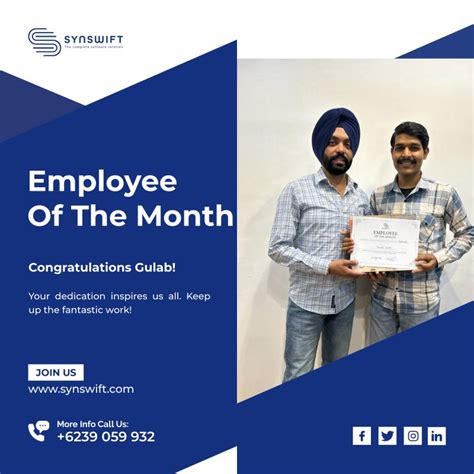 Synswift Infotech On Linkedin Employeeofthemonth Clientrecognition