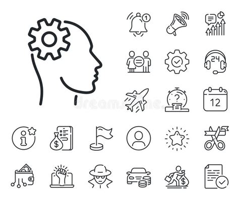 Engineering Line Icon Cogwheel Tool Sign Salaryman Gender Equality