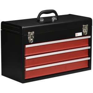 DURHAND 2 Drawer Tool Chest Lockable Metal Tool Box Aosom UK