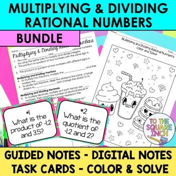 Multiplying And Dividing Rational Numbers Bundle TPT