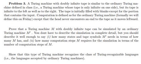 problem 3 a turing machine with doubly infinite tape