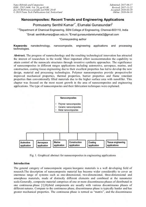 Nanocomposites Recent Trends And Engineering Applications Scientificnet