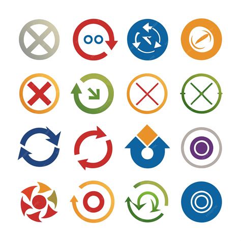 Informative Circular Arrows Icon Set For Visual Communication Design