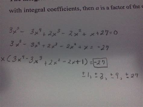 Pre Calculus 40s Section D Winter 2014 Integral Zero Theorem