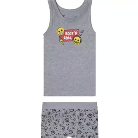 خرید و قیمت ست شورت و زیرپوش پسرانه وارداتی طرح ایموجی جنس نخی از غرفه