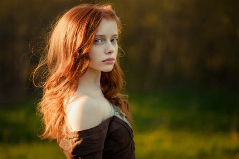 Sfondi Viso Luce Del Sole Donne All Aperto Testa Rossa Modello