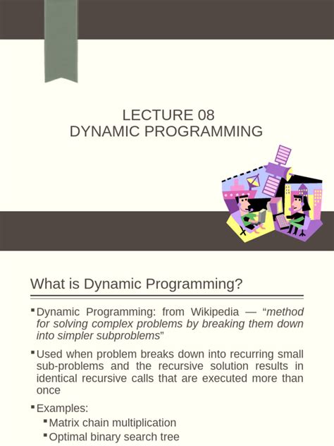 Lec08 Dynamic Programming2024 Pdf Dynamic Programming Computer