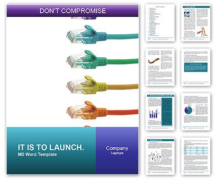 Colorful Lan Cable Enhancing Networking Solutions Word Template Design ID 0000046026