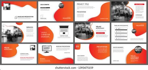Presentation Slide Layout Background Design Red Stock Vector Royalty Free 1393475159