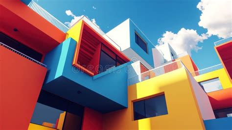 Bold Modular Structure With Contrasting Colors And Strong Geometric