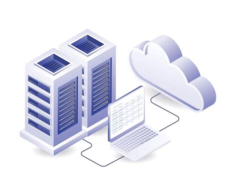 premium vector cloud data server computer isometric illustration