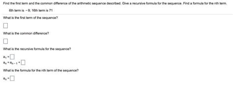 Solved Find The First Term And The Common Difference Of The