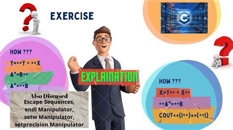 Increment And Decrement Operators Exercise Escape Sequence Endl