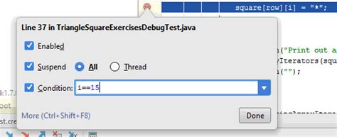 how to convert a breakpoint into a conditional breakpoint in intellij