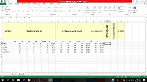 How To Compute Grades In Excel Youtube