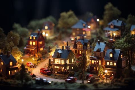 3d Tilt Shift Blurred Background Realistic Home Interior Generative Ai Stock Illustration