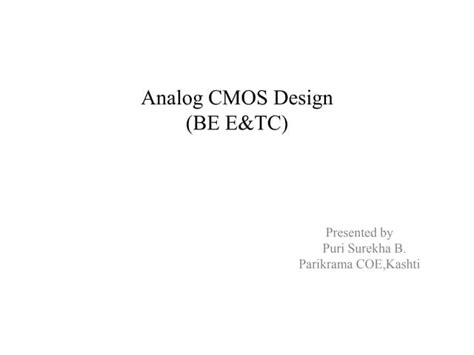 Analog Cmos Design Ppt