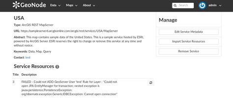 Database Issue Could Not ADD GeoServer User Test Rule For Layer