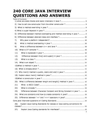 Core Java Interview Questions Fill Online Printable Fillable Blank PdfFiller