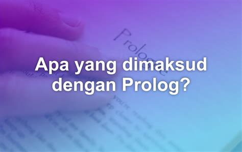 Apa Yang Dimaksud Prolog Matob