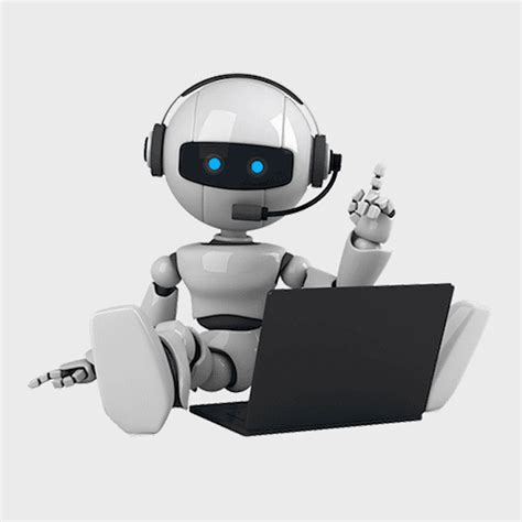 Robotics Chatbot Technology Humanoid Robot With Laptop Internet Bot