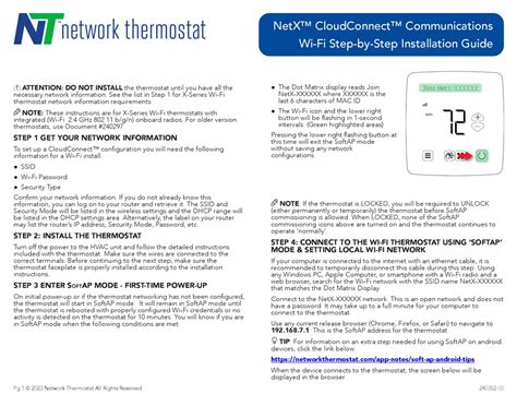 Network Thermostat Netx Cloudconnect Installation Manual Pdf Download Manualslib