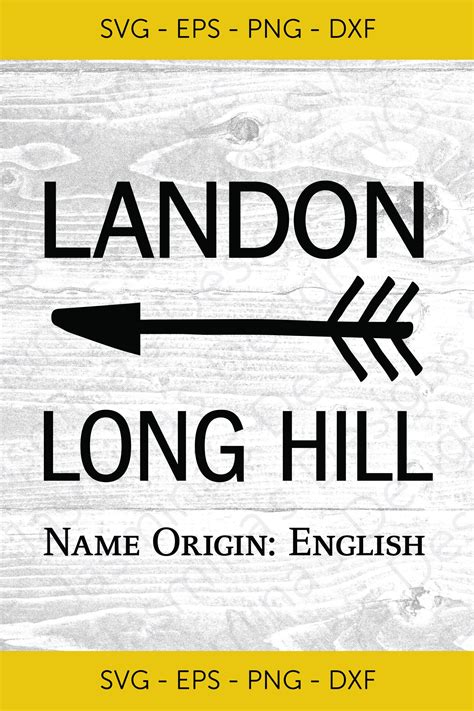 Landon Name Meaning Digital Download Image Cut File For Iron Ons Mugs Prints Etc SVG PNG