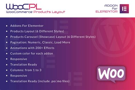 Woocommerce Products Layout For Elementor 1 0