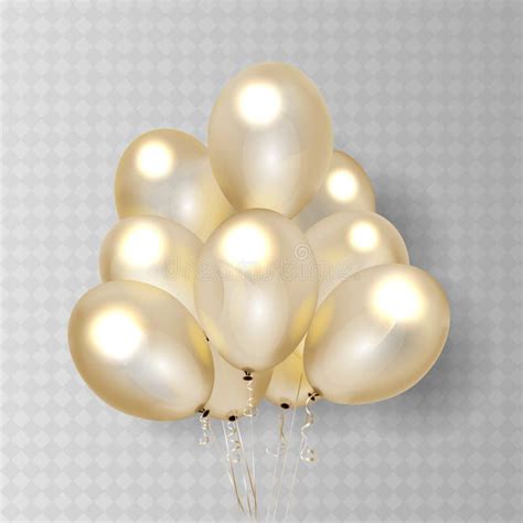 Ballon Transparent D Or Sur Le Fond Illustration De Vecteur