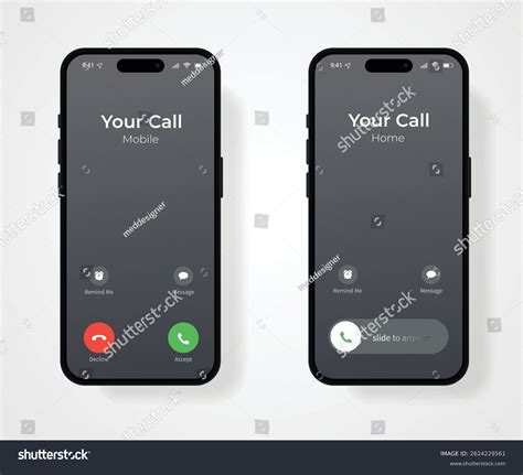 Phone Call Screen Concept Ui Set Stock Vector Royalty Free 2624229561