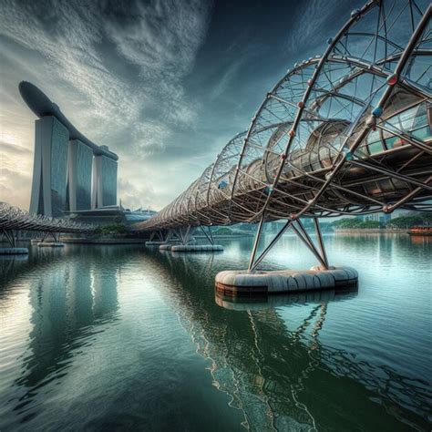 Premium Photo Helix Bridge When Its Quiet