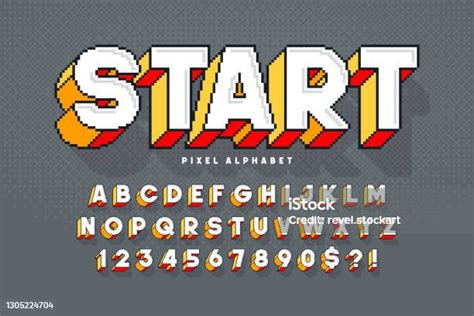 픽셀 벡터 알파벳 디자인 8 비트 게임에서처럼 스타일화 높은 대비 복고풍 미래지향적 컴퓨터 글자에 대한 스톡 벡터 아트 및 기타 이미지 컴퓨터 글자 모자이크 처리