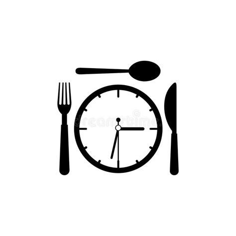 Diseño Del Tiempo Del Almuerzo Icono Del Menú Ejemplo Plano Vector Editable Ilustración Del