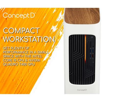 ACER ConceptD 100 Desktop PC Intel Core I5 1 TB HDD 256 GB SSD White DT C0BEK 001