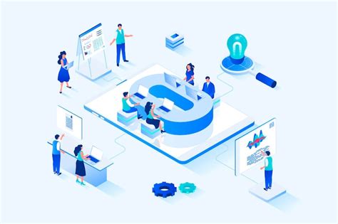 Premium Vector Business Meeting 3d Isometric Web Design Vector Web