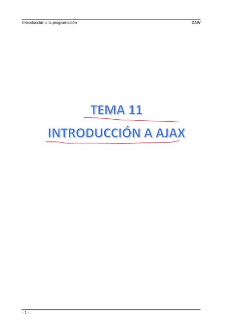 Tema 11 Introducción A Ajax Introducción A La Programación Daw