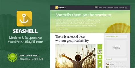 Seashell Modern Responsive Wordpress Blog Theme By Meks Themeforest